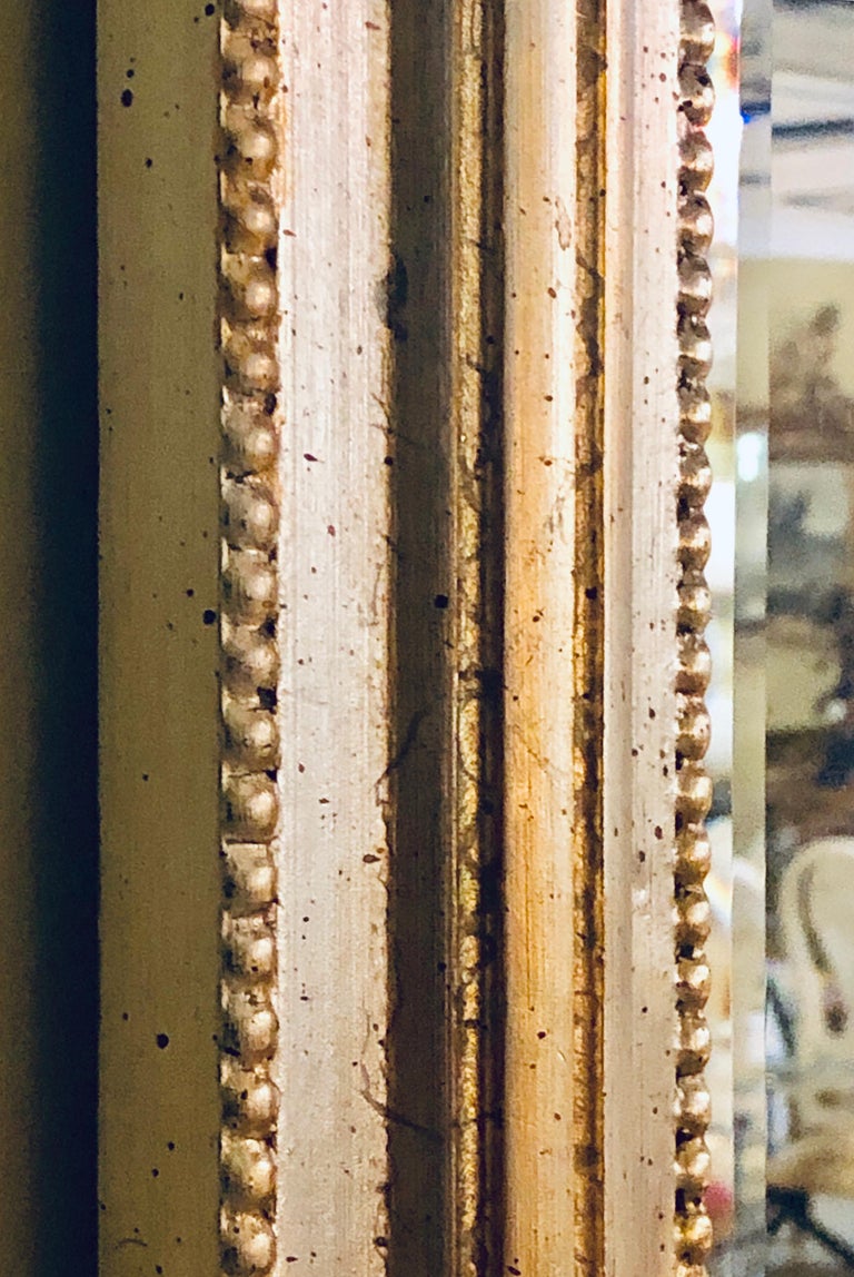 Italian Console Mirror Having Silver Leaf Eglomise Design by LaBarge ...