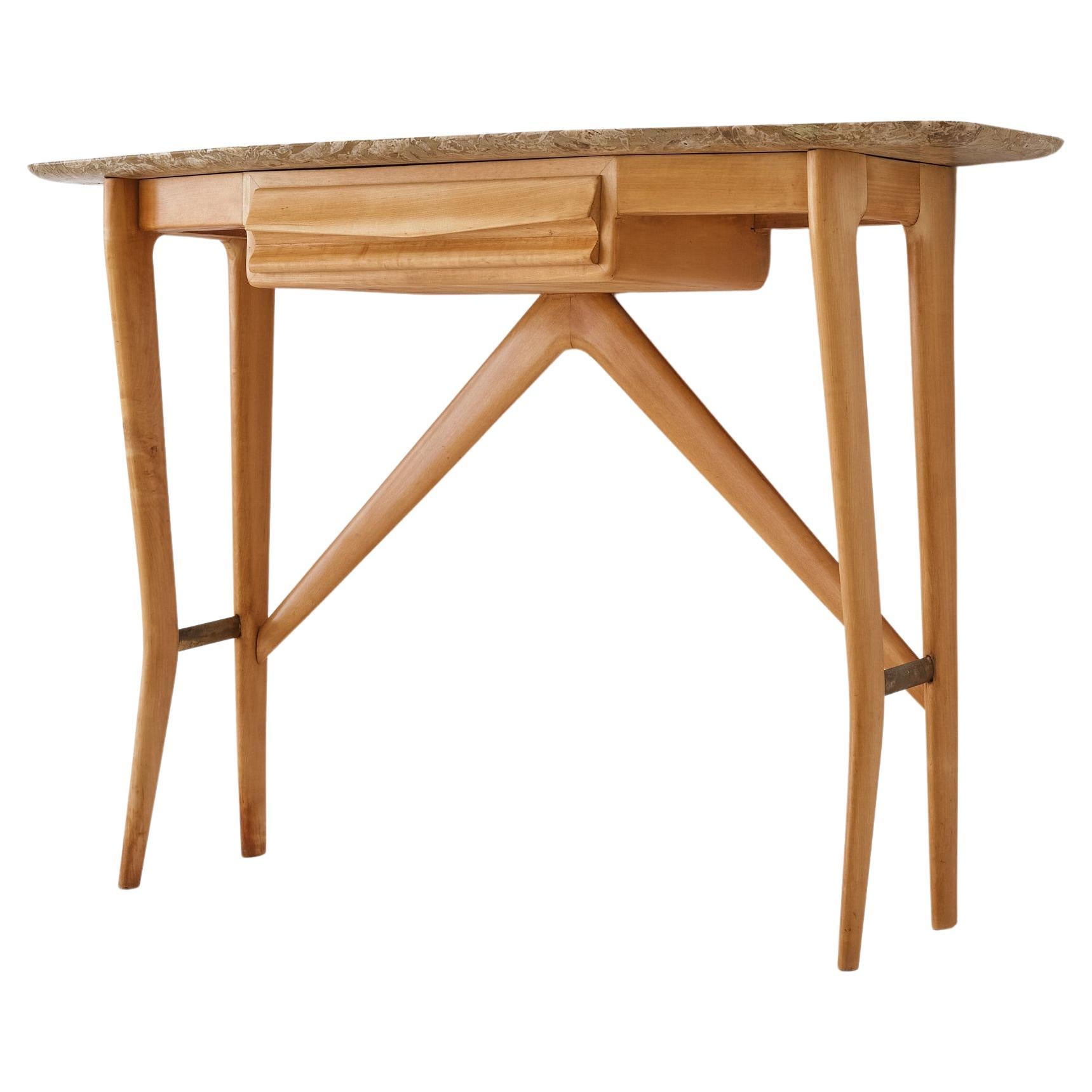 Italian Console Table in Maple and Marble Top from ''La Permanente ...