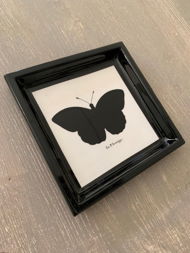 Italian Contemporary "Black and Wild" Collection Butterfly Resin Pocket ...