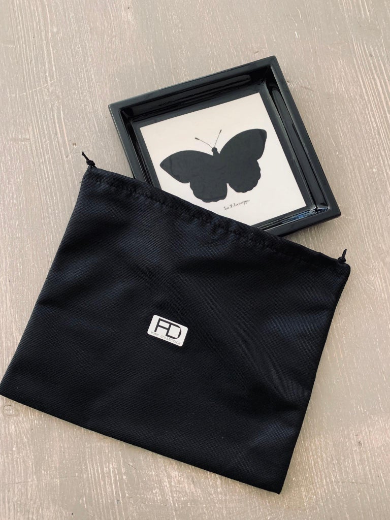 Italian Contemporary "Black and Wild" Collection Butterfly Resin Pocket ...