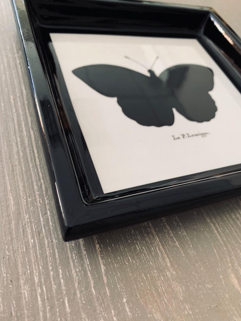 Italian Contemporary "Black and Wild" Collection Butterfly Resin Pocket ...