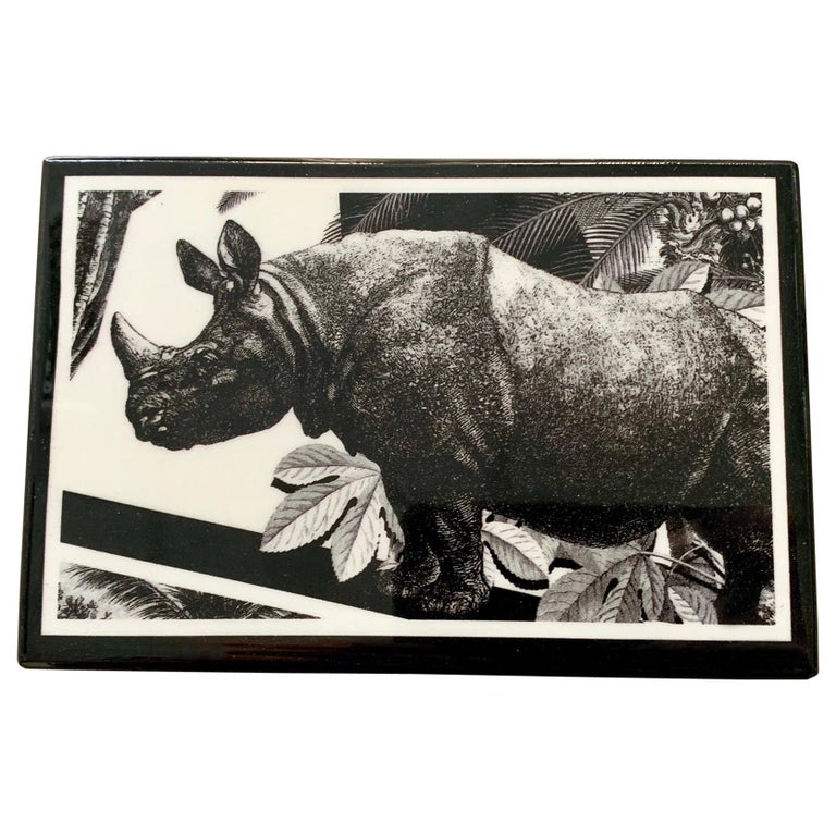 Italian Contemporary "Black and Wild" Collection Rhino Wood Box at 1stDibs