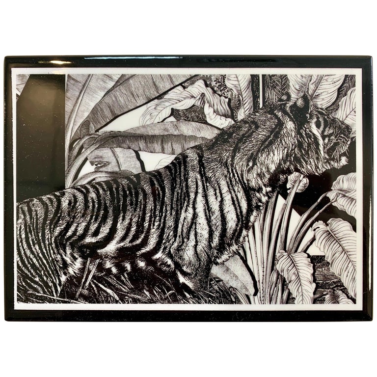 Italian Contemporary "Black and Wild" Collection Tiger Wood Box For ...