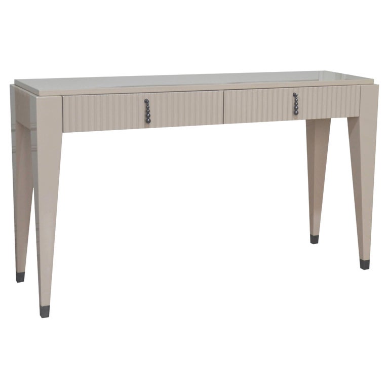 Italian Contemporary Cappuccino High-Gloss Console/Writing Desk with ...