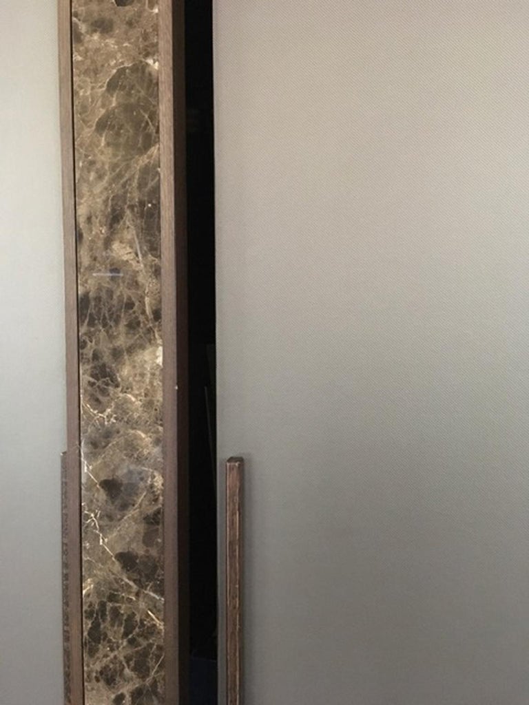 Italian Contemporary Design Black Marble and Oak Wood Wardrobe For Sale ...