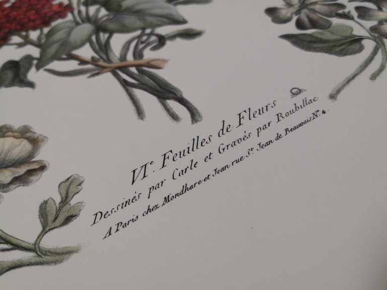 Italian Contemporary Hand Painted Botanical Print "VI° Feuilles de ...