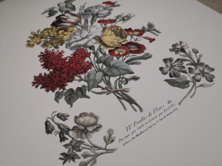 Italian Contemporary Hand Painted Botanical Print "VI° Feuilles de ...