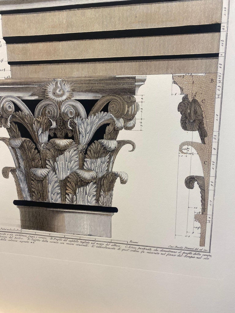 Italian Contemporary Hand Painted Print Pantheon Architectural Drawing ...