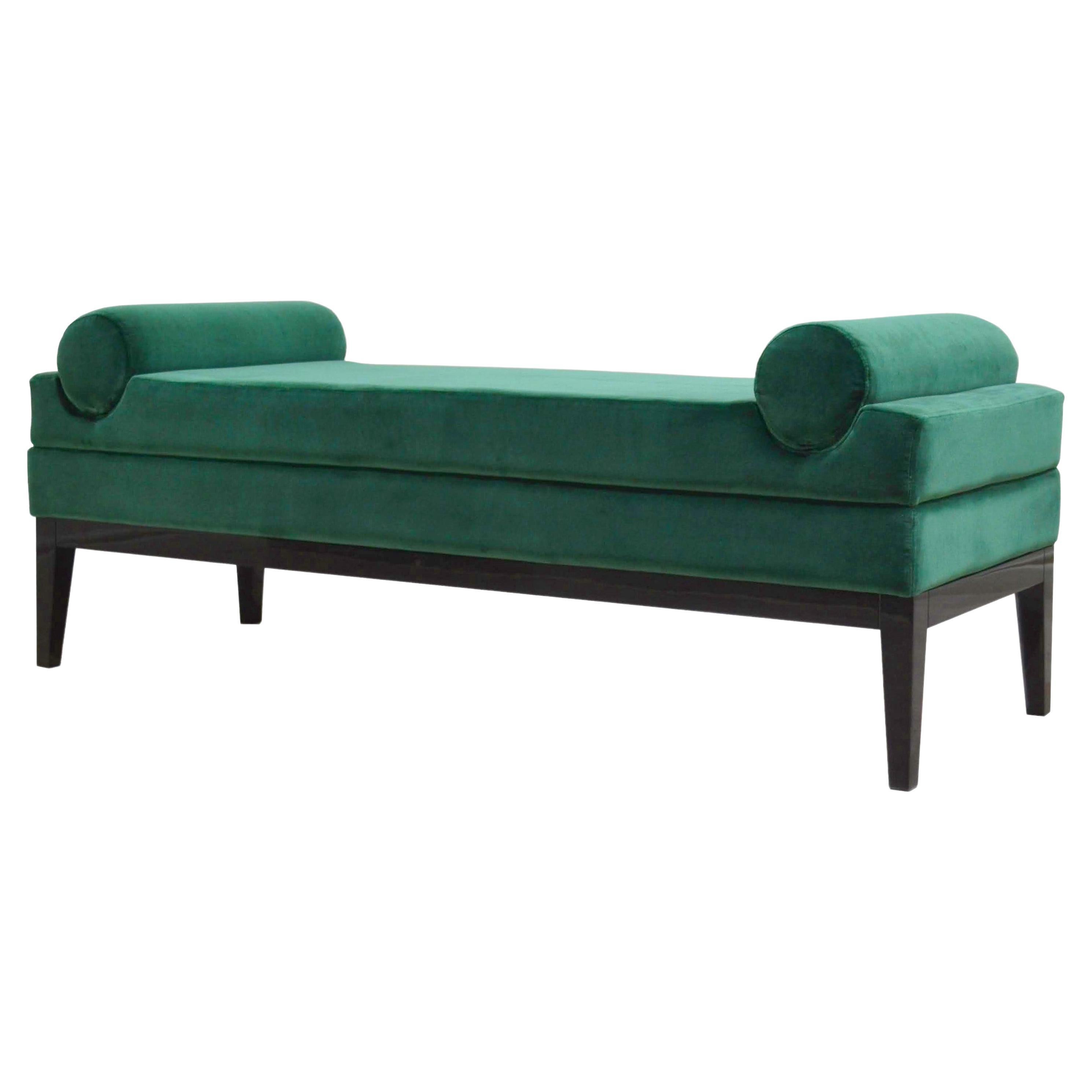 Vintage Gianni Versace Leopard Velvet Upholstered Lion Claw Bench at ...