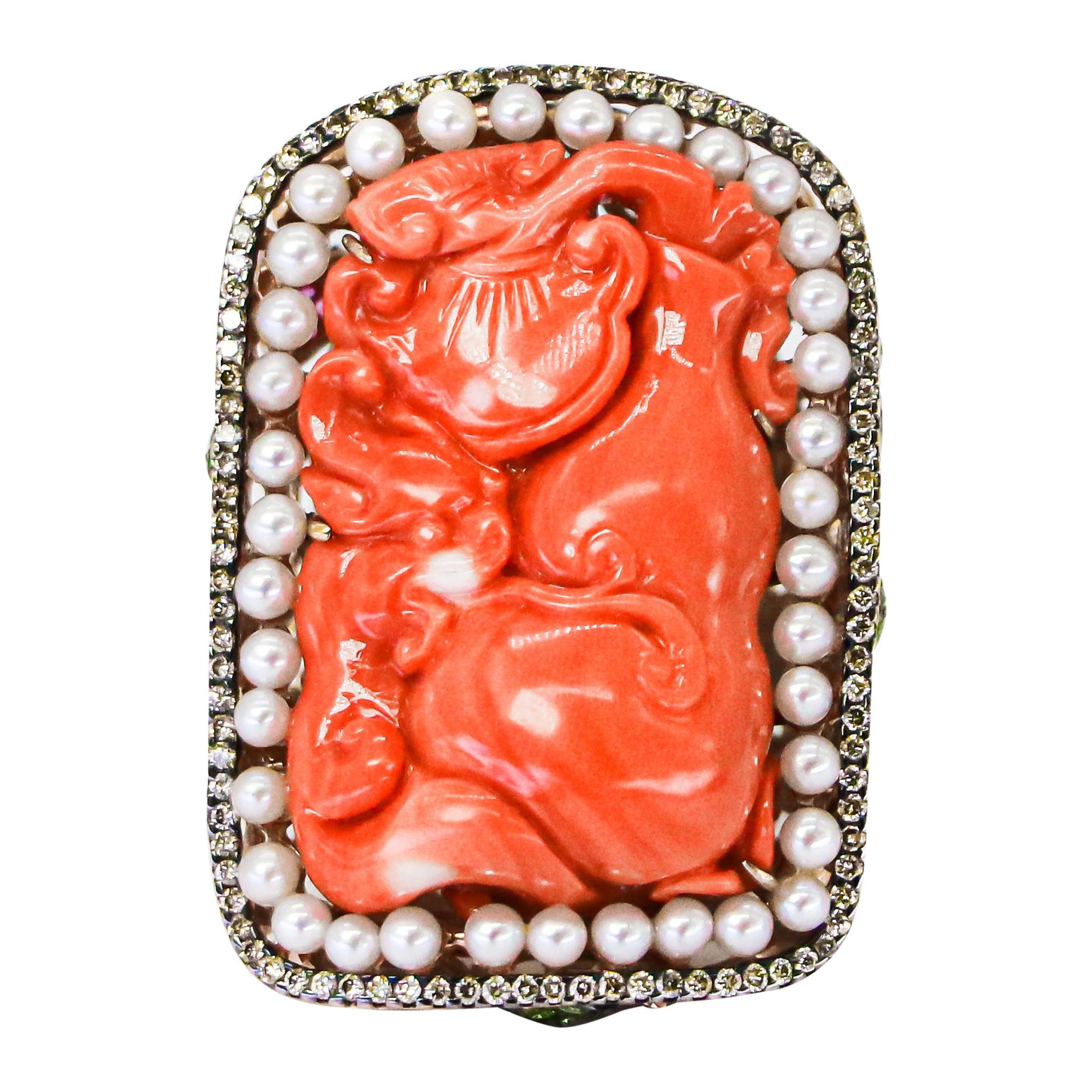 Victorian Pearl Emerald Ruby Diamond Ring For Sale at 1stDibs | pearl ...