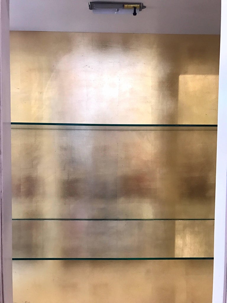 Gustavian Cream Painted and Gold Gilt Display Cabinet Vitrine at 1stDibs