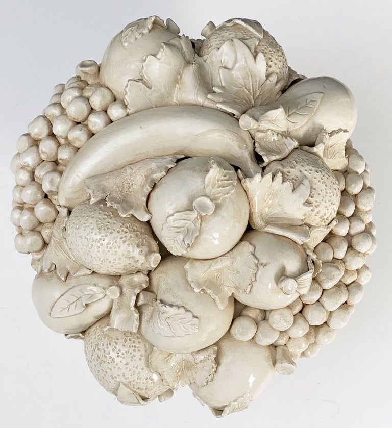 Italian Creamware Tureen or Bowl on Pedestal with Mixed Fruit Topiary ...