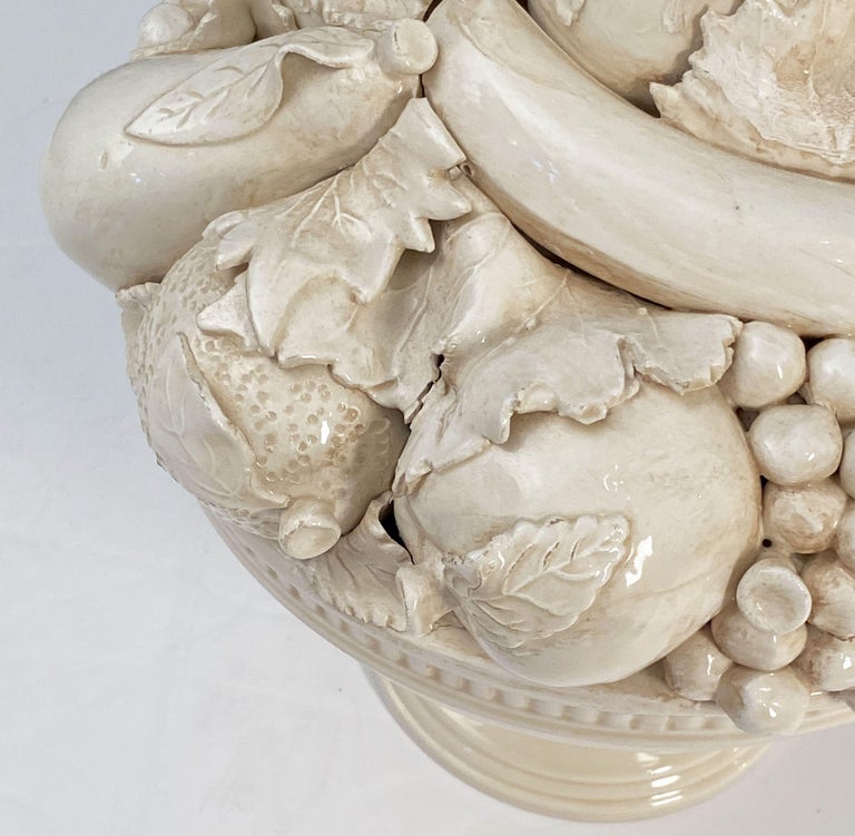 Italian Creamware Tureen or Bowl on Pedestal with Mixed Fruit Topiary ...