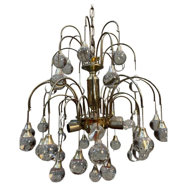Italian Crystal Chandelier, circa 1950 For Sale at 1stDibs