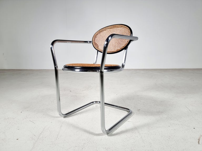 Italian Curved Tubular Dining Chairs, 1970s, Set of 6 at 1stDibs