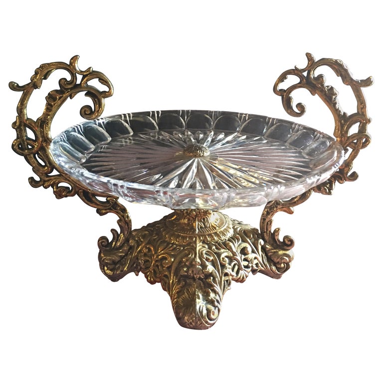 Italian Cut Glass and Gold Baroque Serving Plate at 1stDibs