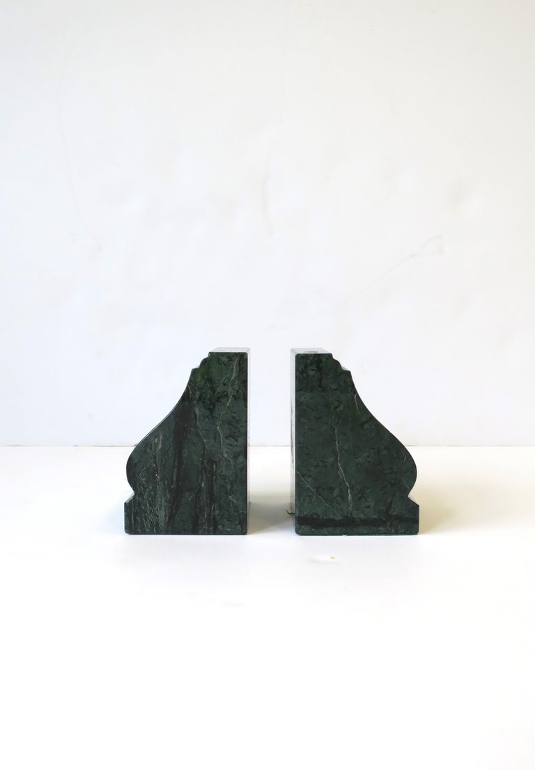 Italian Verde Dark Green Marble Bookends, Pair For Sale at 1stDibs