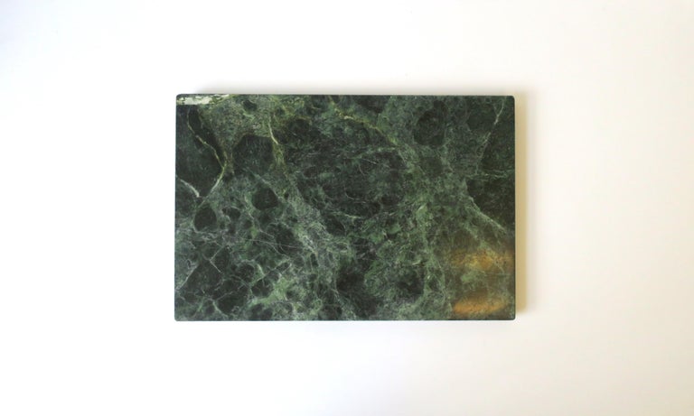 Italian Dark Green Verdi Marble Cutting Board Tray For Sale at 1stDibs