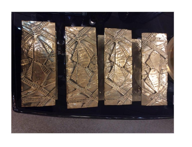 Italian Decorative Door Pulls Handle’s in Bronze, 1970 For Sale at 1stDibs