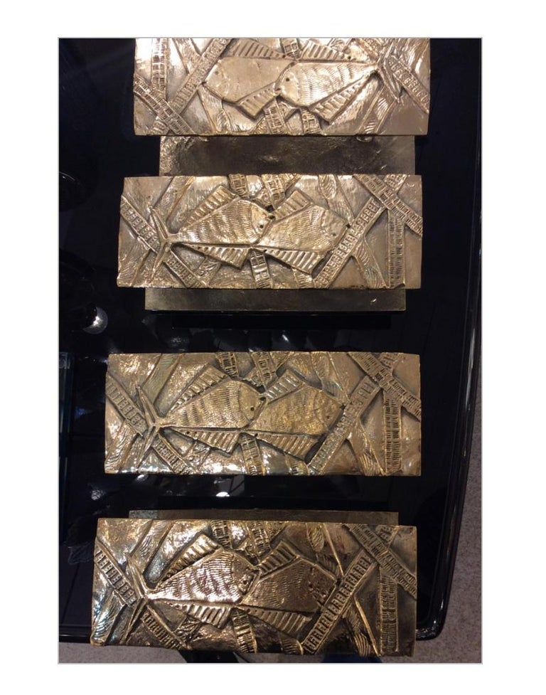 Italian Decorative Door Pulls Handle’s in Bronze, 1970 For Sale at 1stDibs