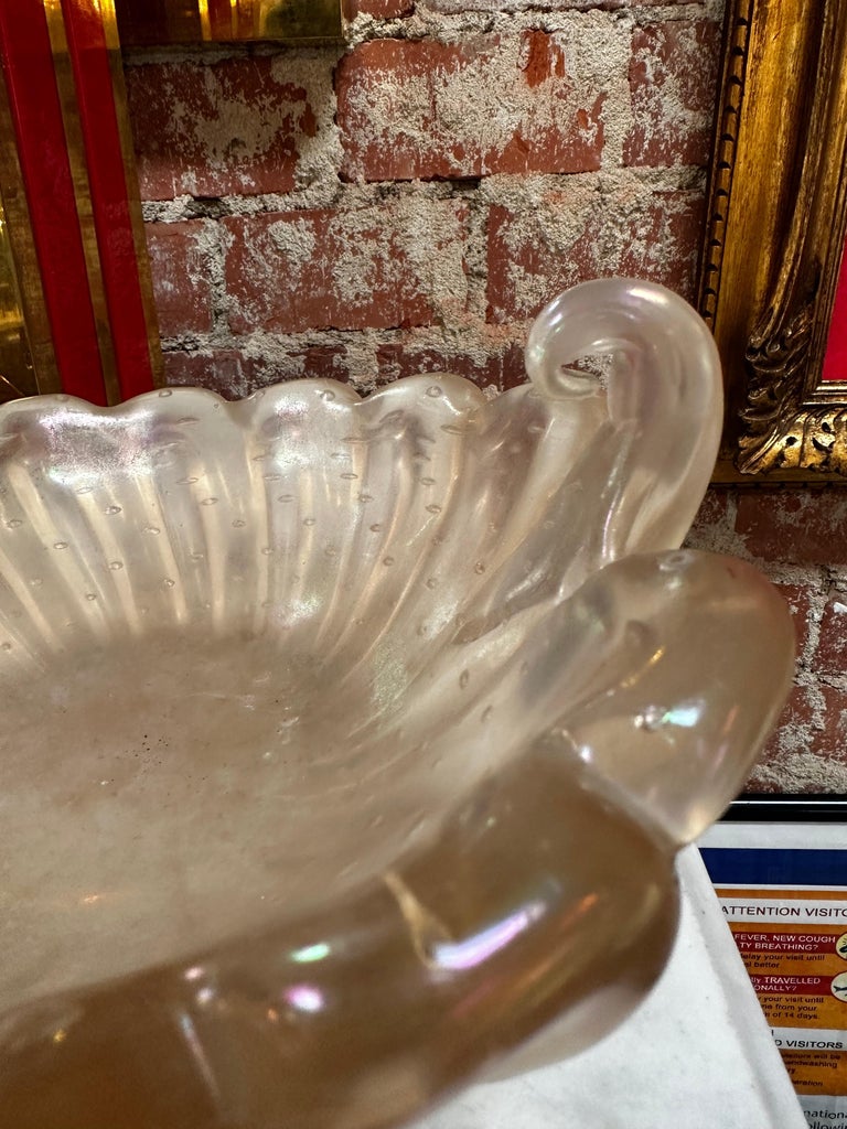 Italian Decorative Handmade Glass Bowl, 1980 For Sale at 1stDibs