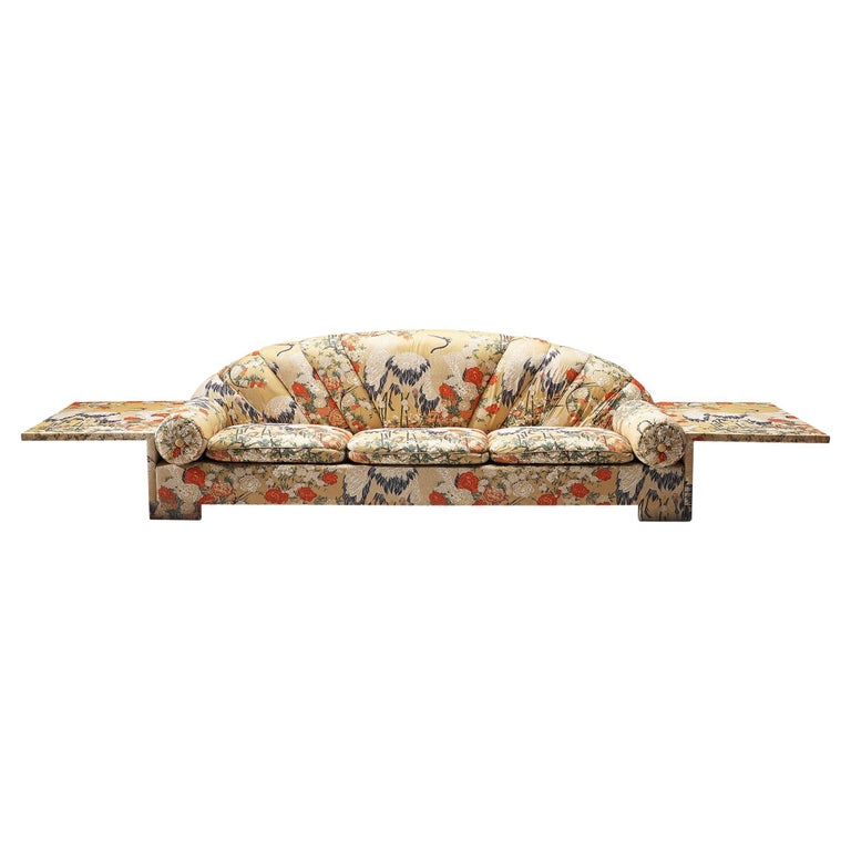 Italian Decorative Sofa in Floral Upholstery For Sale at 1stDibs