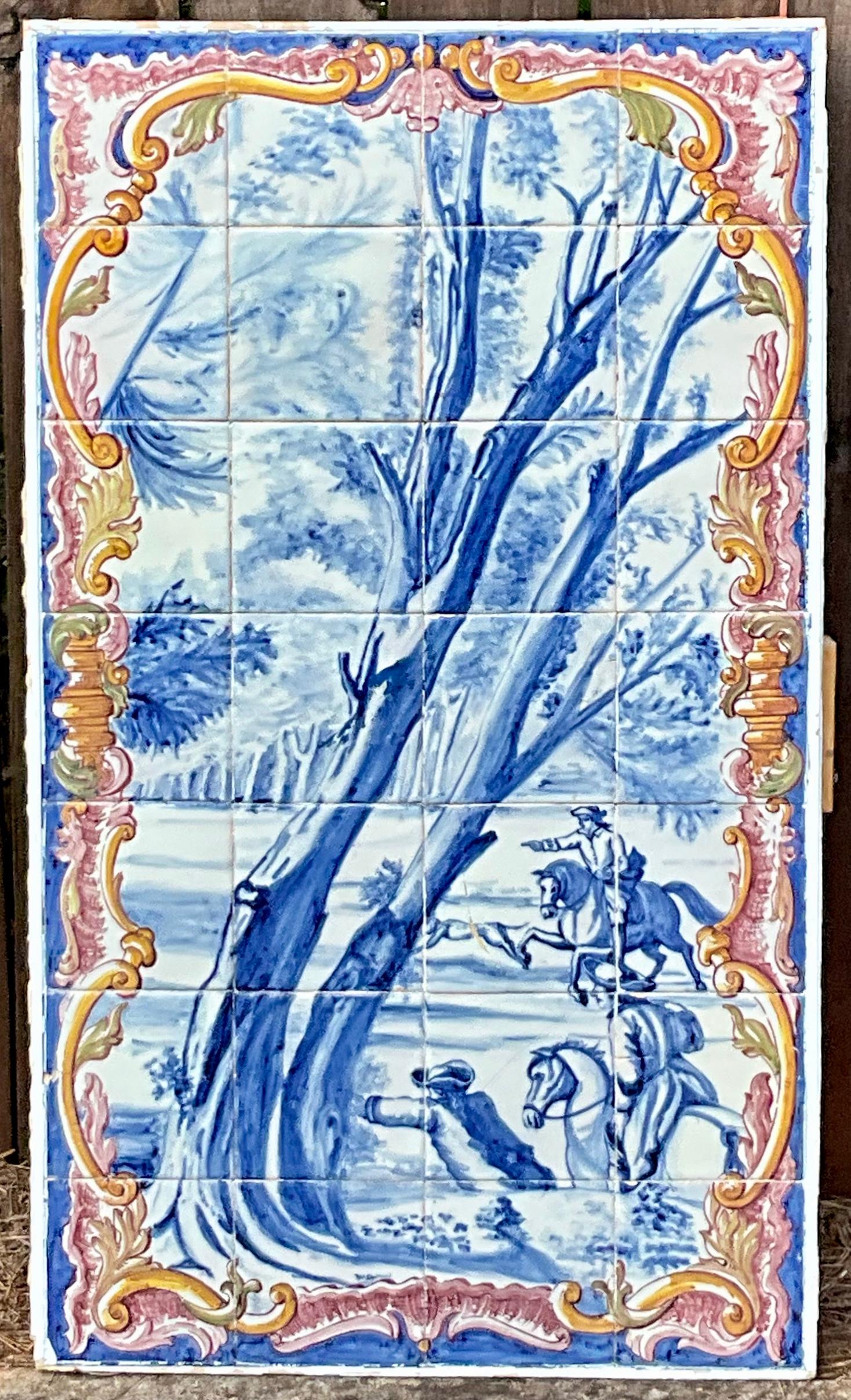 Italian Delft Inspired Blue and White Tile Wall Mural / Backsplash ...