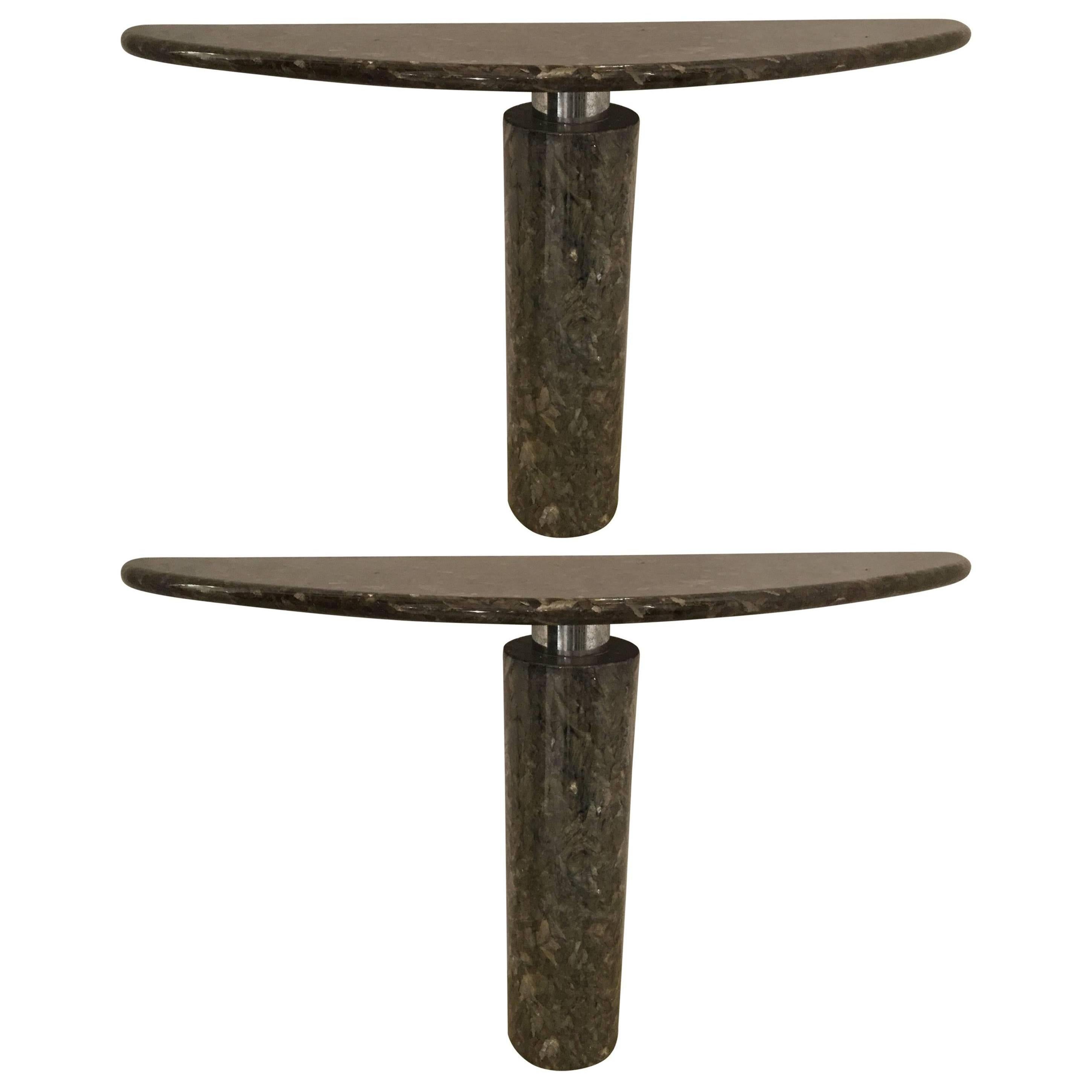 Pair of David Linley Fold Out Console Demi Lune Tea Tables Walnut at ...