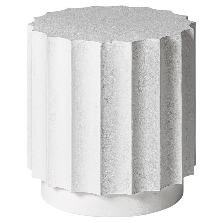 Italian Design And Antic Style White Concrete Stone Side Table For Sale ...