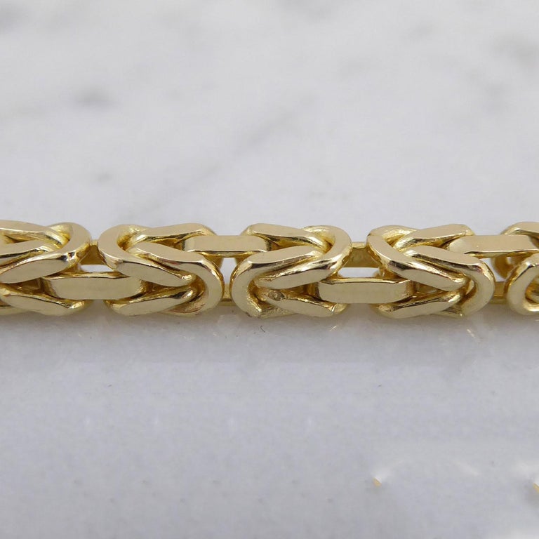 Italian Design Byzantine Link Necklace, Hallmarked 1990 For Sale at 1stDibs