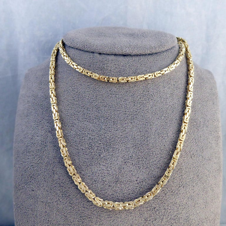 Italian Design Byzantine Link Necklace, Hallmarked 1990 For Sale at 1stDibs