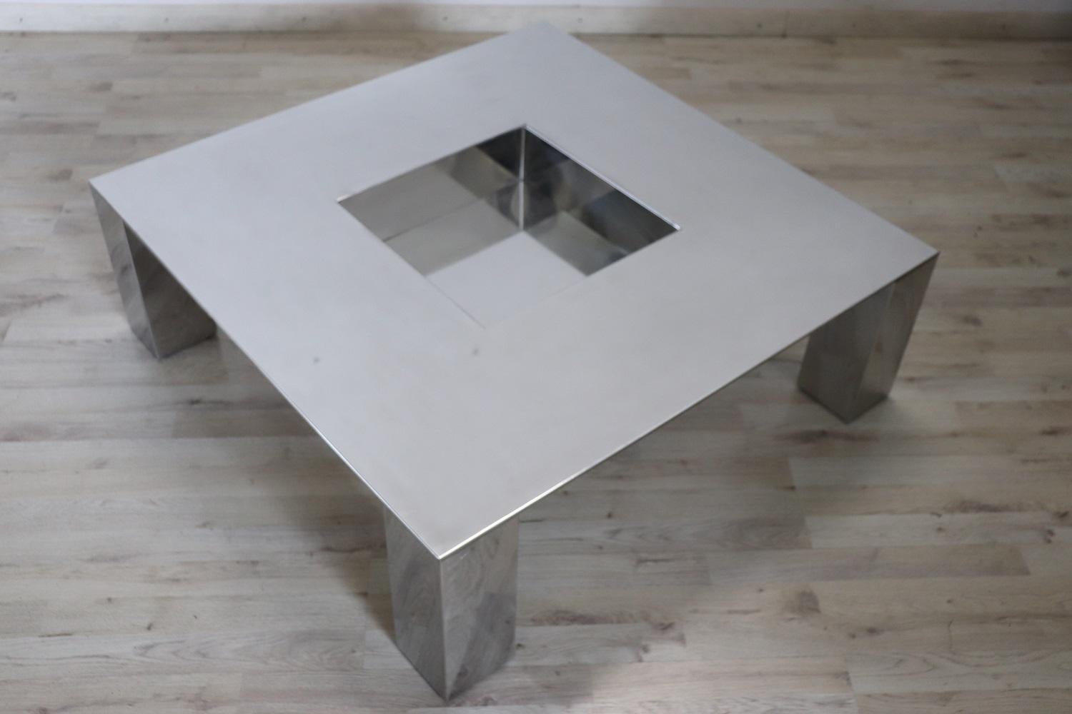 Italian Design Coffee Table in Steel by Giovanni Offredi for Saporiti ...