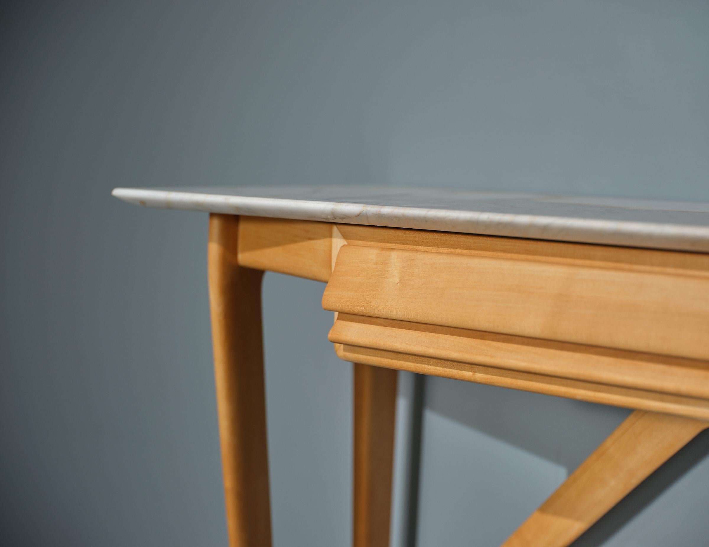 "Italian Design Elegance: Vintage 1950s Console Table with Marble Top ...