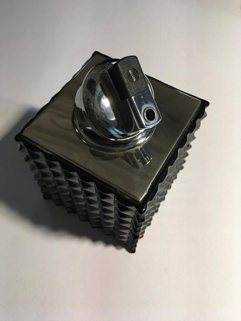 Italian Modern Design Black Faceted Crystal Table Lighter Contemporary ...