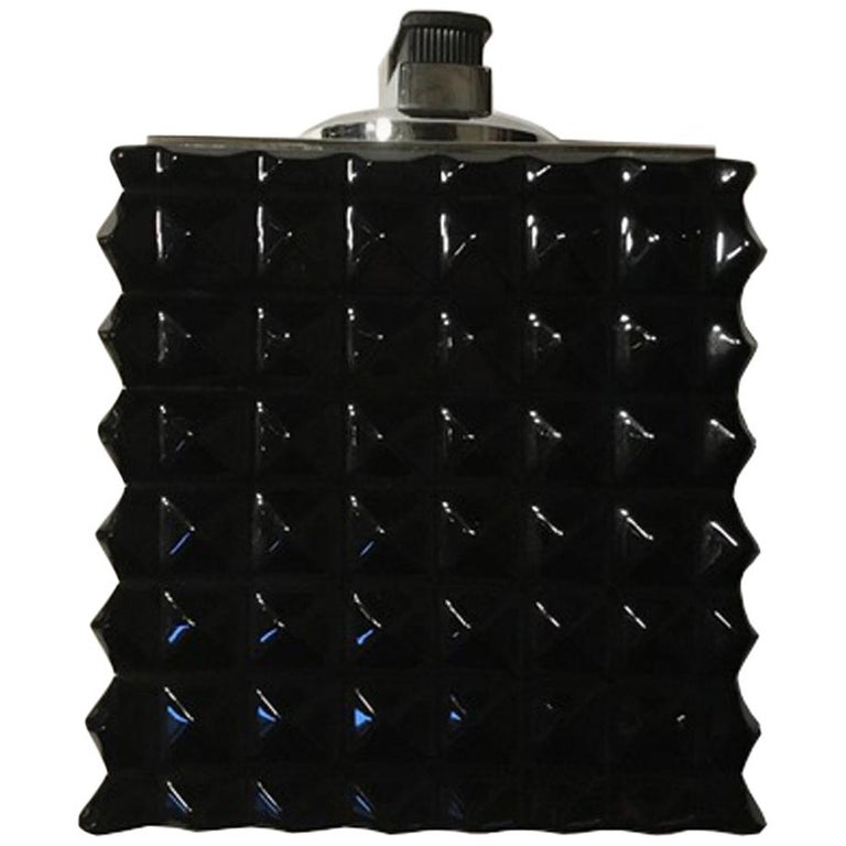 Italian Modern Design Black Faceted Crystal Table Lighter Contemporary ...