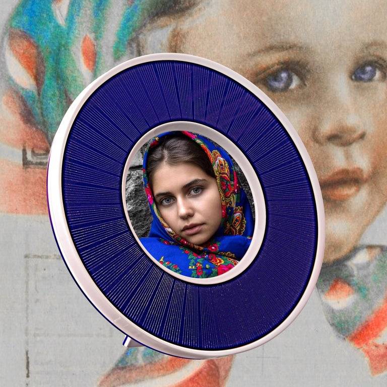 Italian Design Photo Frame in Plexiglass , Sharing Blue For Sale at 1stDibs