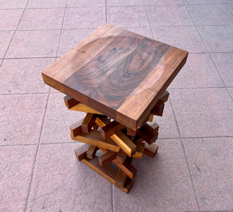 Italian Design Solid Walnut Falo Big Stool/Cocktail Table by Terry Dwan ...