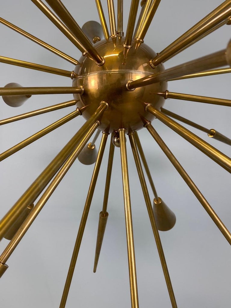Italian Design Sputnik Chandelier 32 Arms, All Brass For Sale at 1stDibs