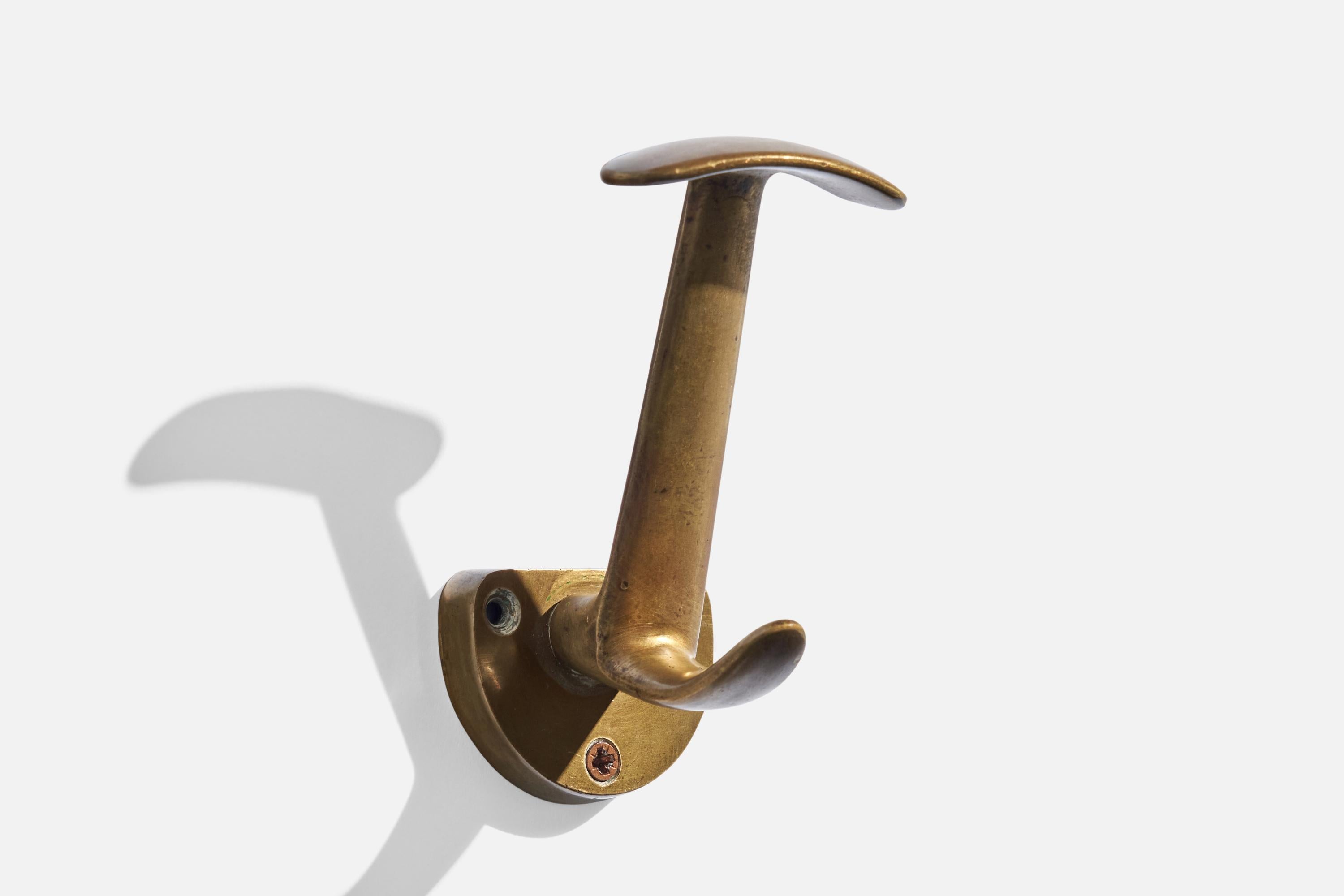 Italian Designer, Coat Hangers, Brass, Italy, 1940s For Sale at 1stDibs