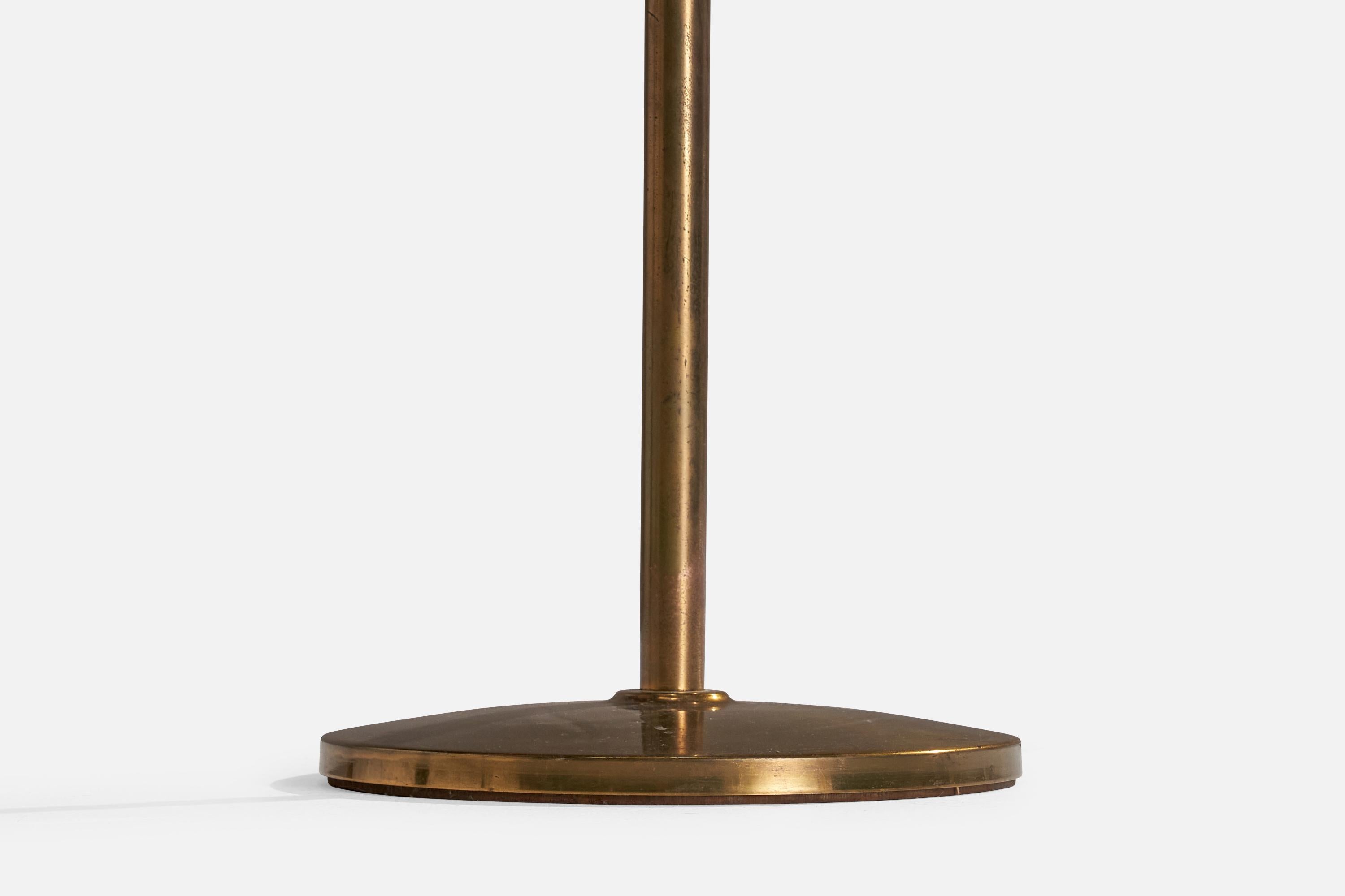 Italian Designer, Floor Lamp, Brass, Fabric, Italy, 1940s For Sale at ...