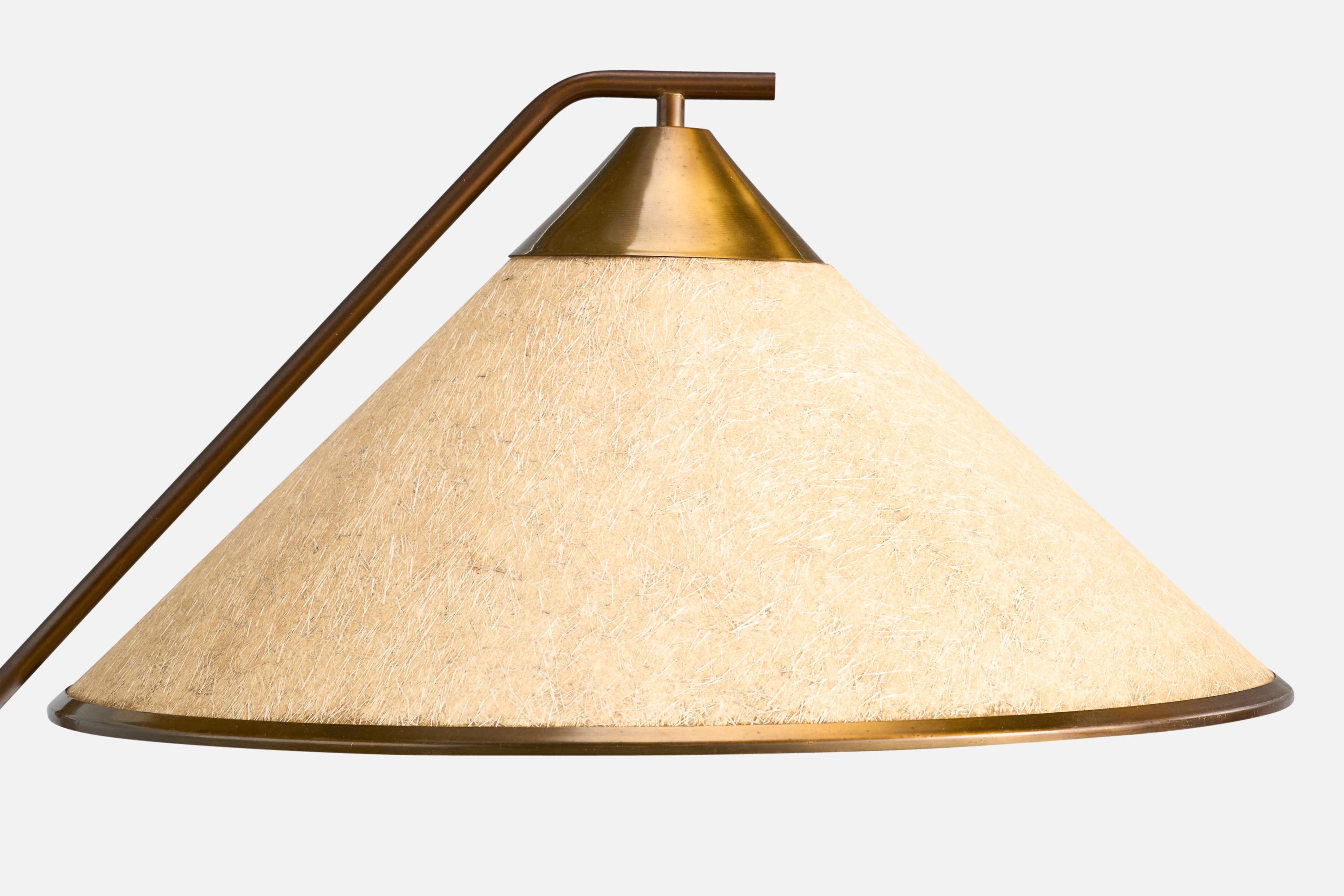 Italian Designer, Floor Lamp, Brass, Parchment Paper, Italy, 1950s For ...