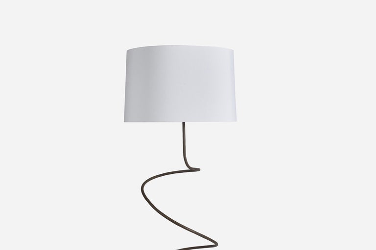 Italian Designer, Floor Lamp, Metal, Fabric, Italy, 1950s For Sale at ...