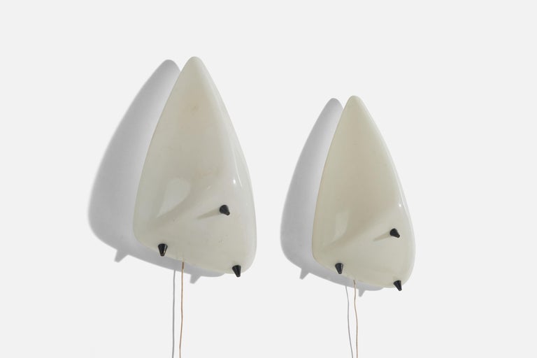 Italian Designer, Freeform Sconces, Acrylic, Metal, Italy, 1960s For ...