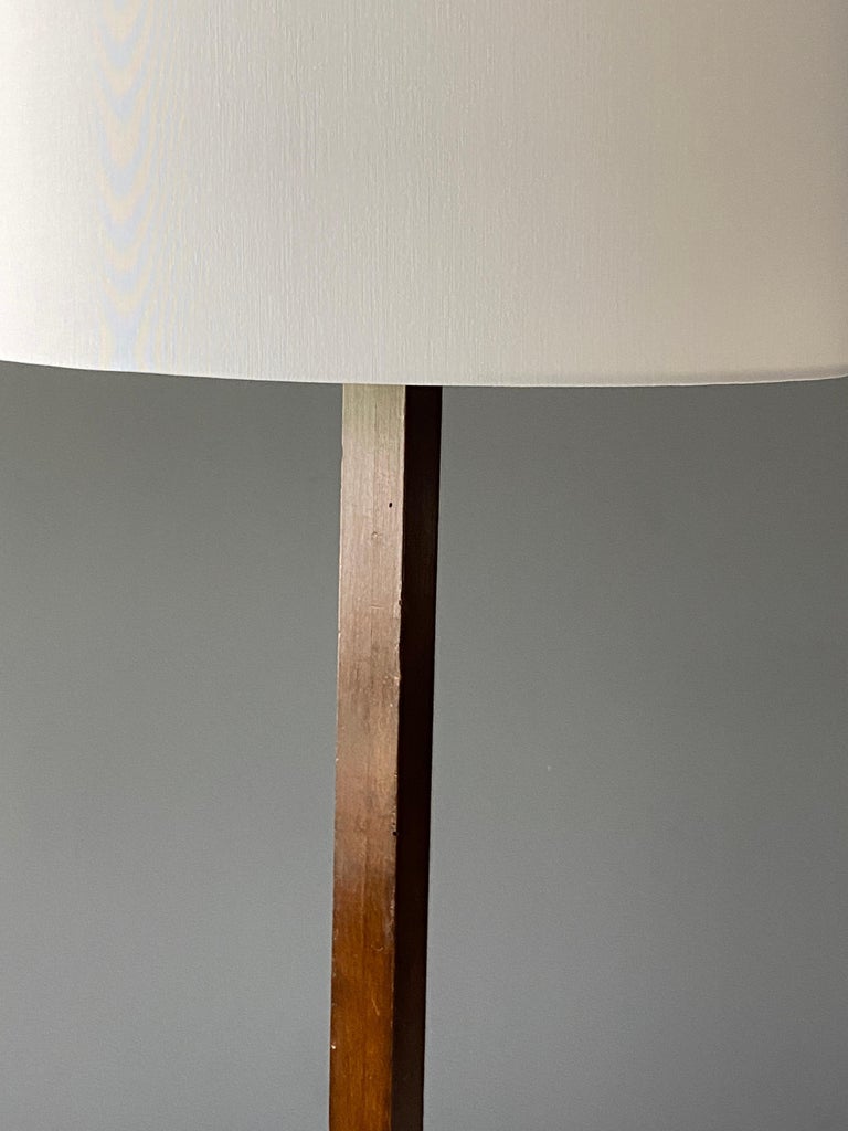 Italian Designer, Modernist Floor Lamp, Rosewood, Fabric, Italy, 1940s ...