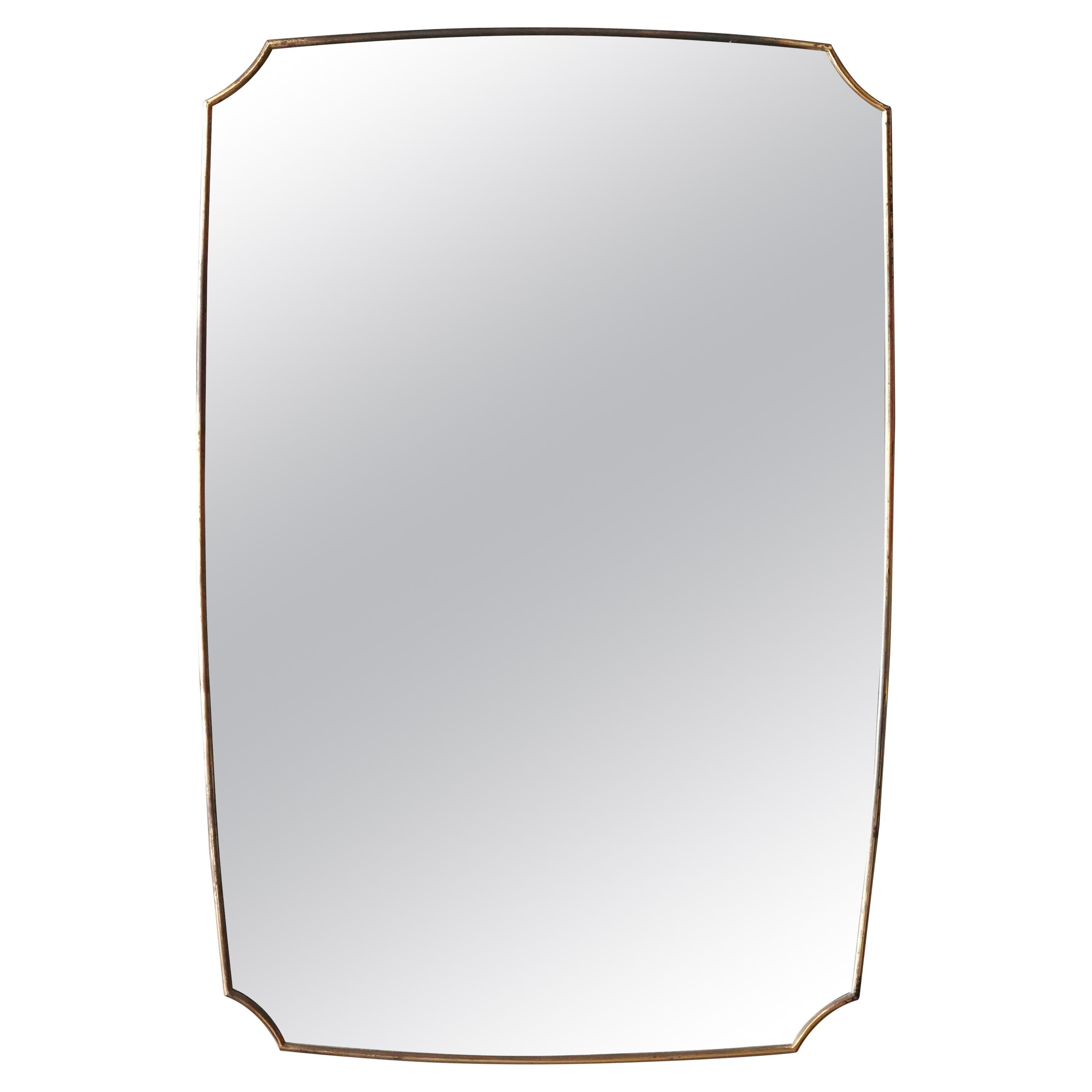 A White Modernist Symmetrical Italian Wall Mirror For Sale at 1stDibs