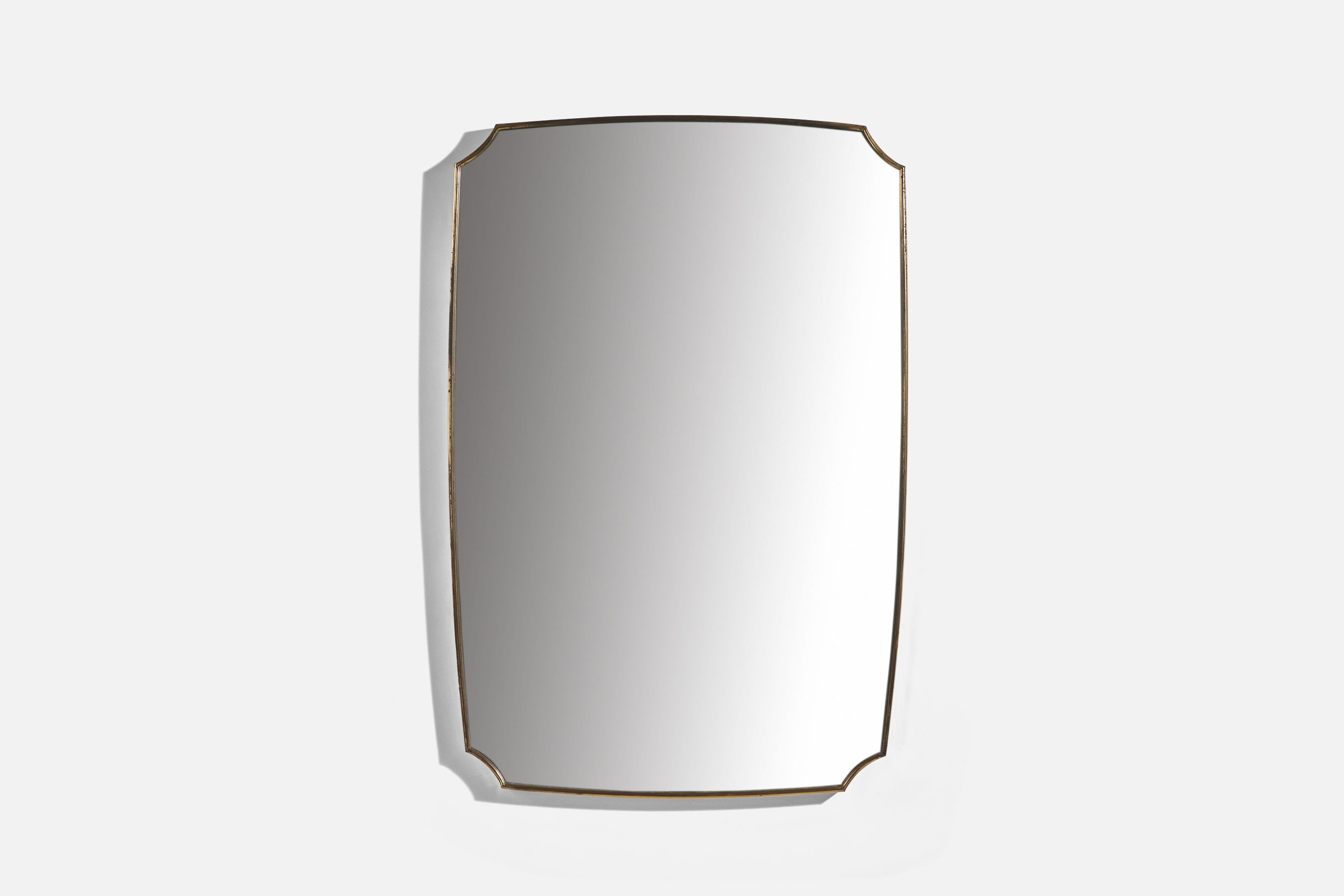 1950s Italian Brass Tapering Mirror at 1stDibs