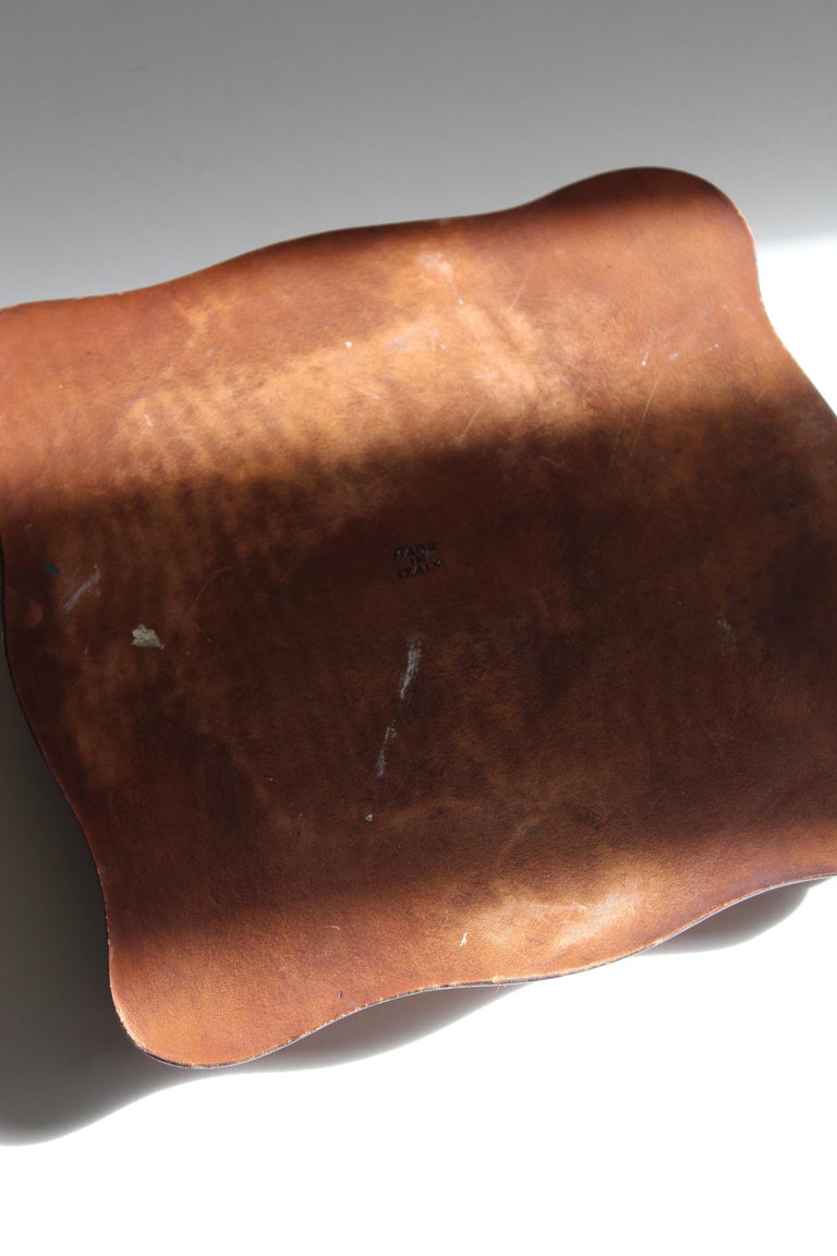 Italian Designer, Organic Vide-Poche, Wet-Molded Brown Leather, Italy ...