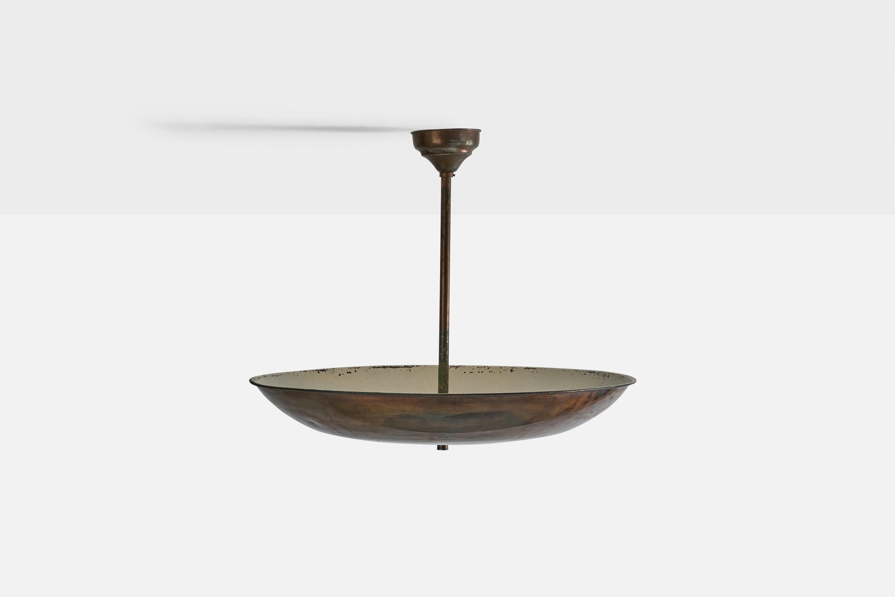 Italian Designer, Pendant, Copper, Italy, 1940s at 1stDibs