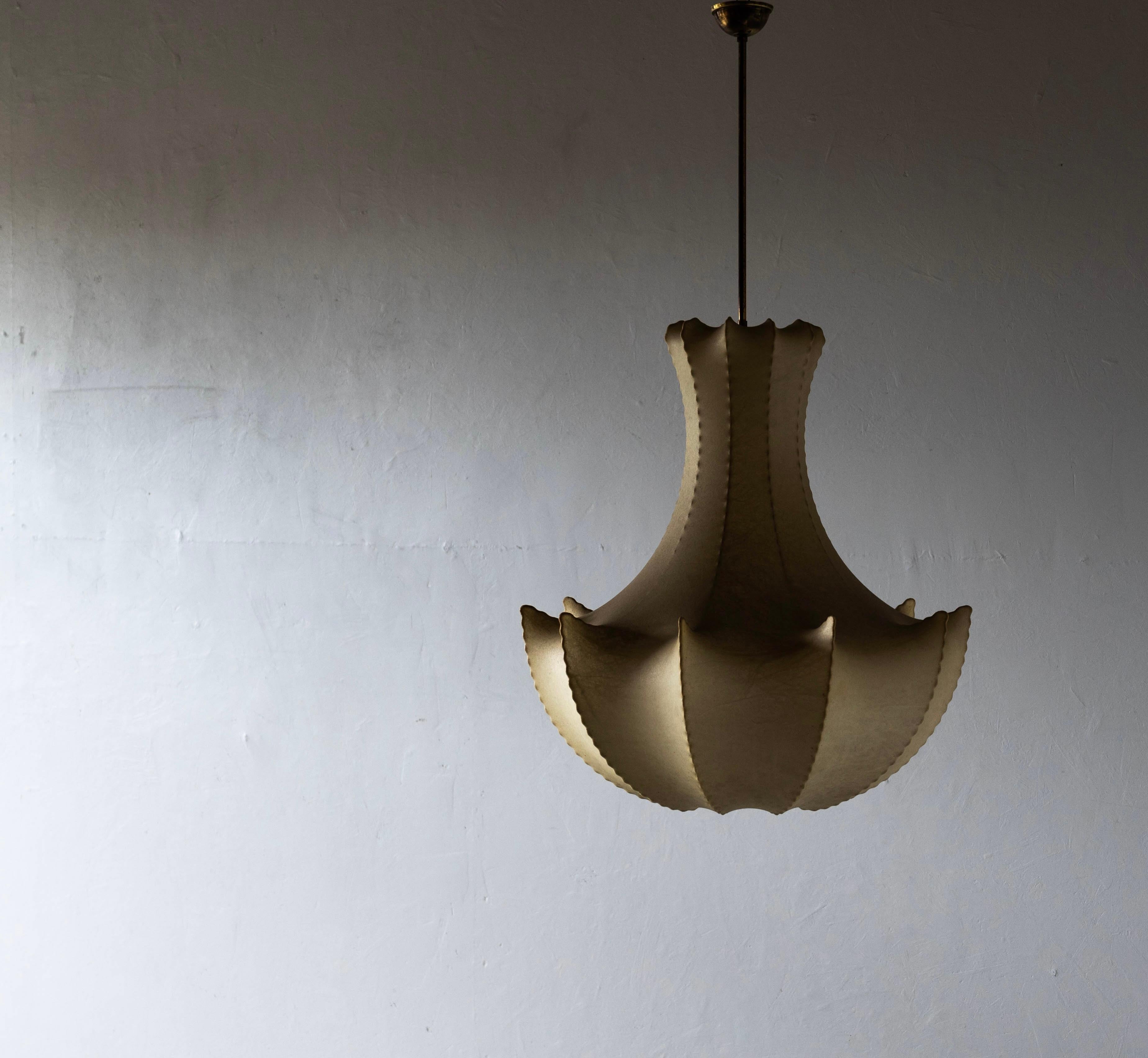 Italian Designer, Pendant light, Brass, Resin, Italy, 1950s at 1stDibs
