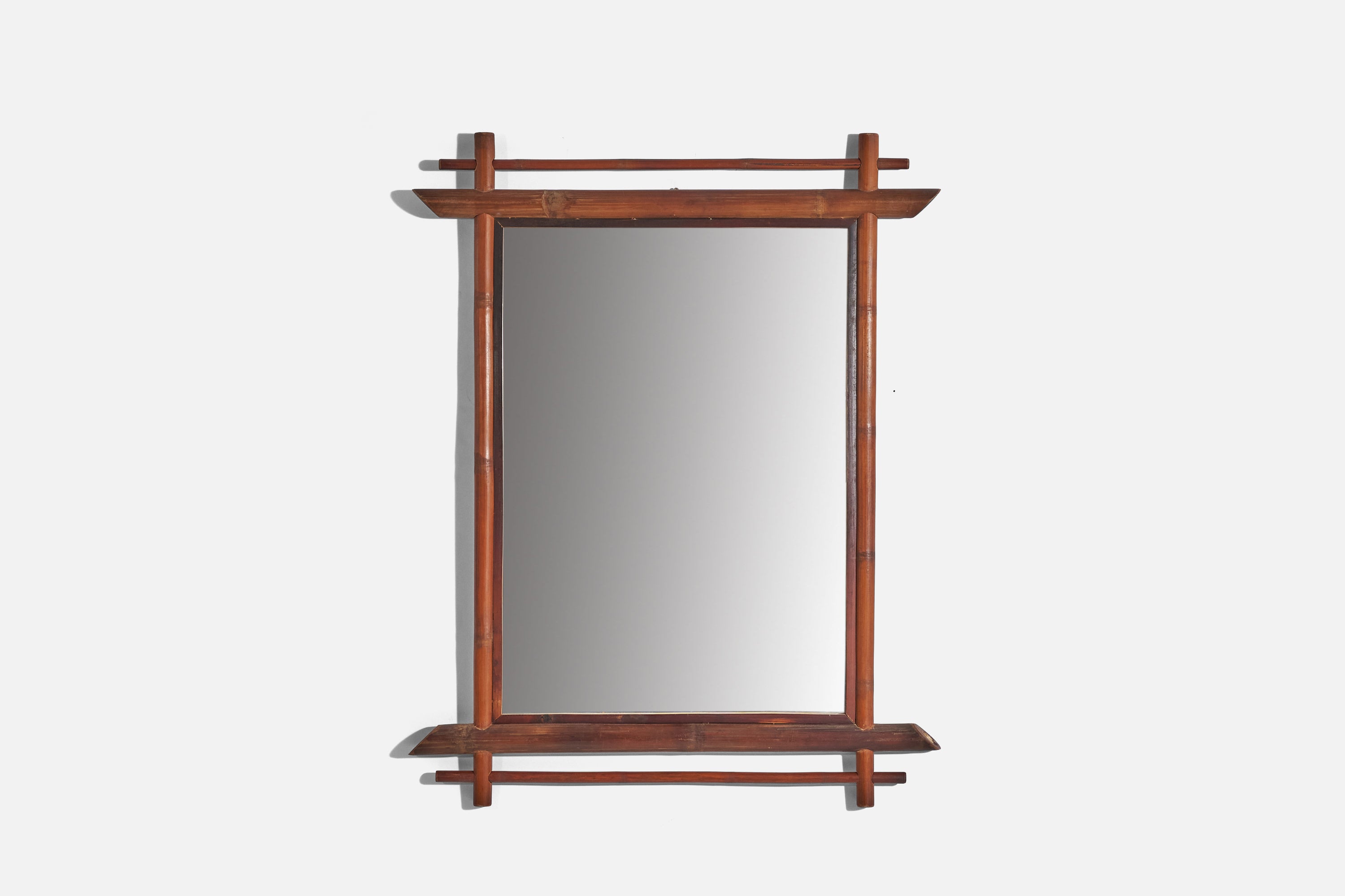 Pair of Bamboo Rectangular Mirrors at 1stDibs